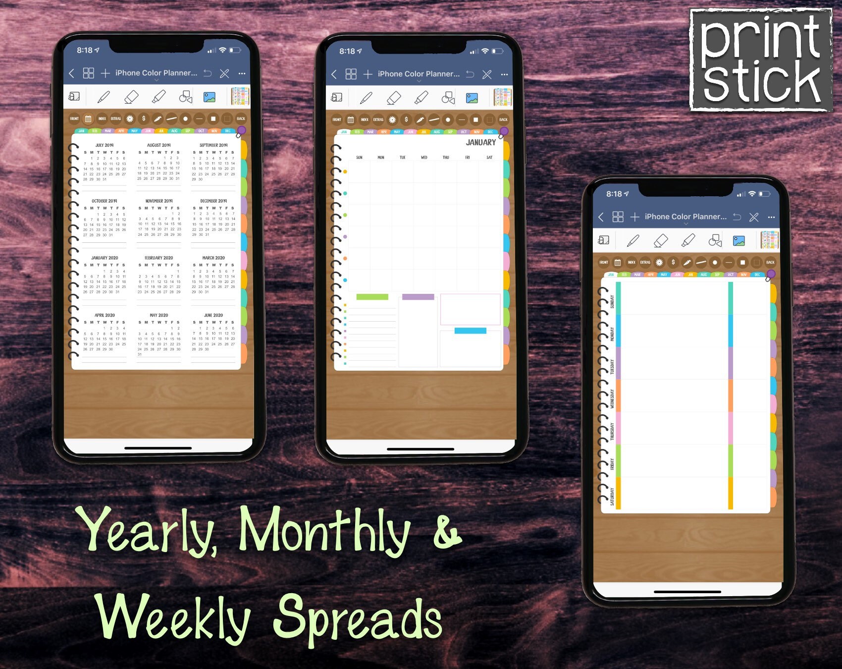 Undated iPhone Planner Mobile Digital Planner GoodNotes Apple | Etsy