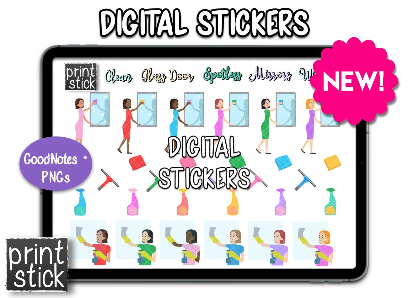 Cleaning Digital Planner Stickers GoodNotes iPad Planner | Etsy