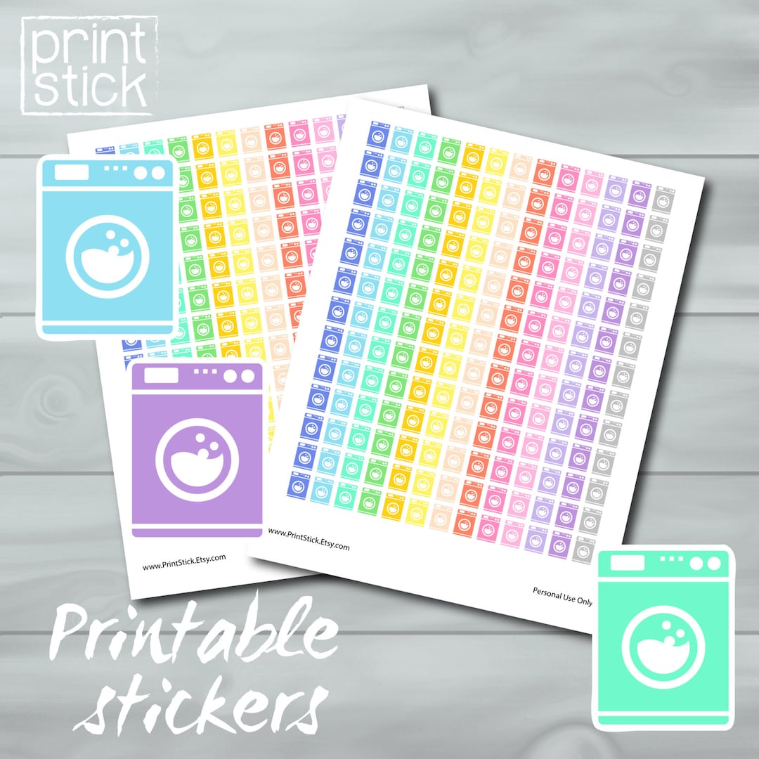 Laundry Washing Machine Printable Stickers Perfect for Your Erin ...