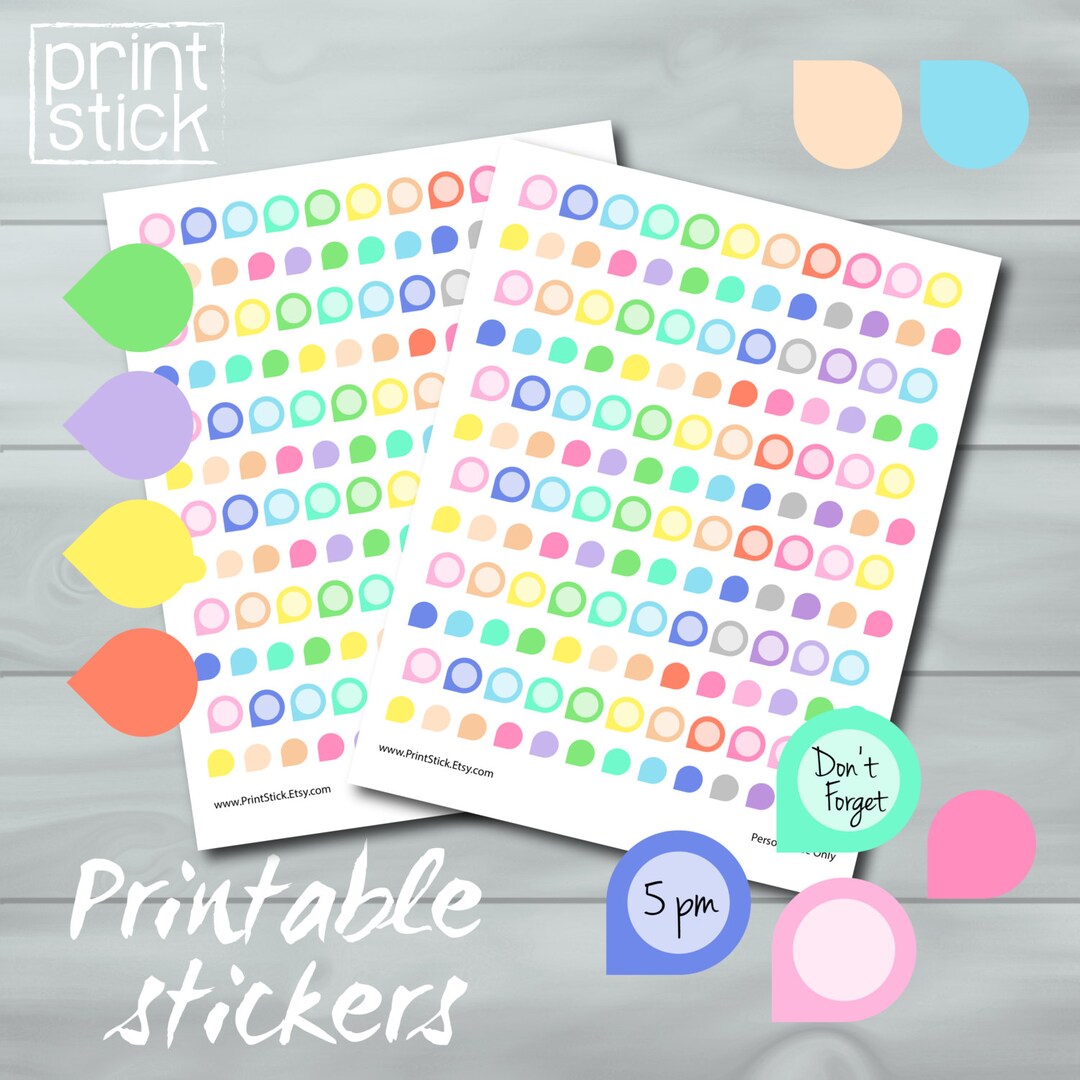 Rainbow Teardrop Planner Stickers: Erin Condren Style (printable) - Etsy