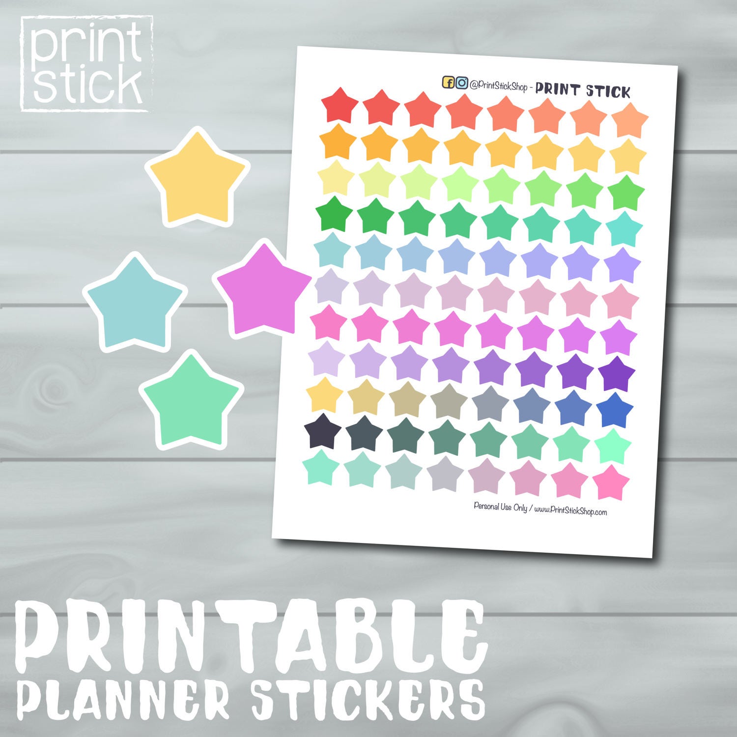 Printable Star Stickers