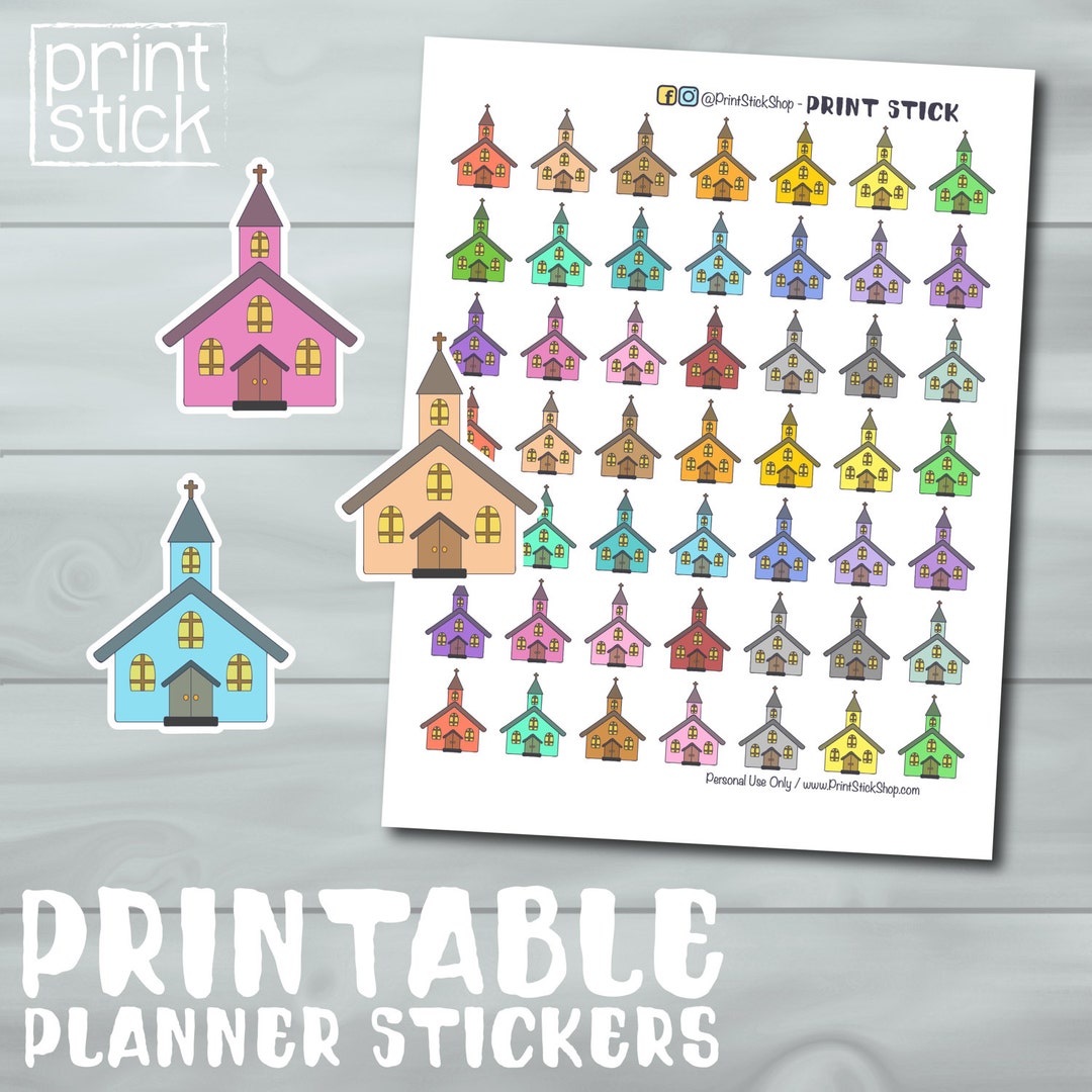 Church Planner Stickers: Printable JPG/PDF Sheet - Etsy