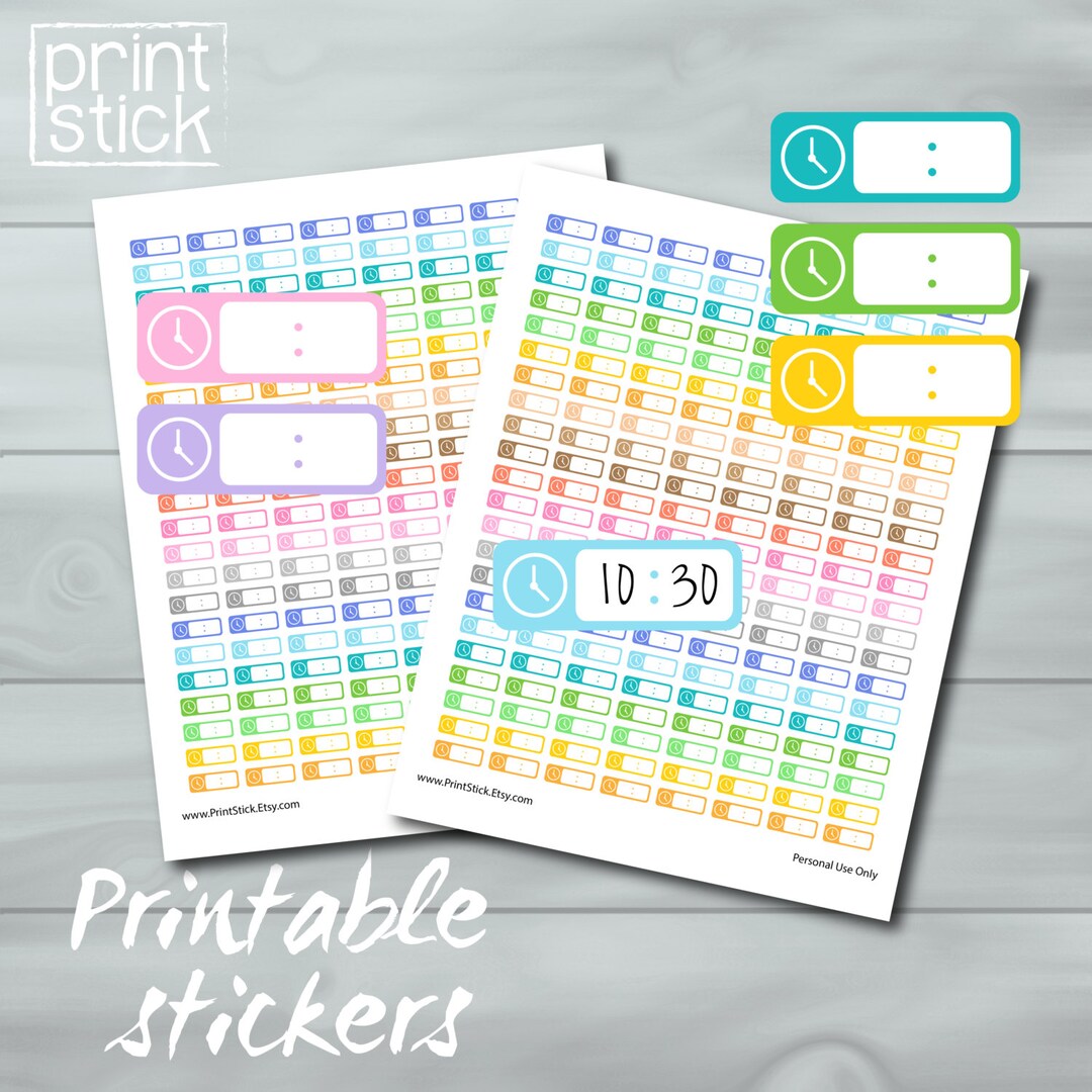 Hour Planner Stickers - PRINTABLE - Time Slot Stickers for Erin Condren ...