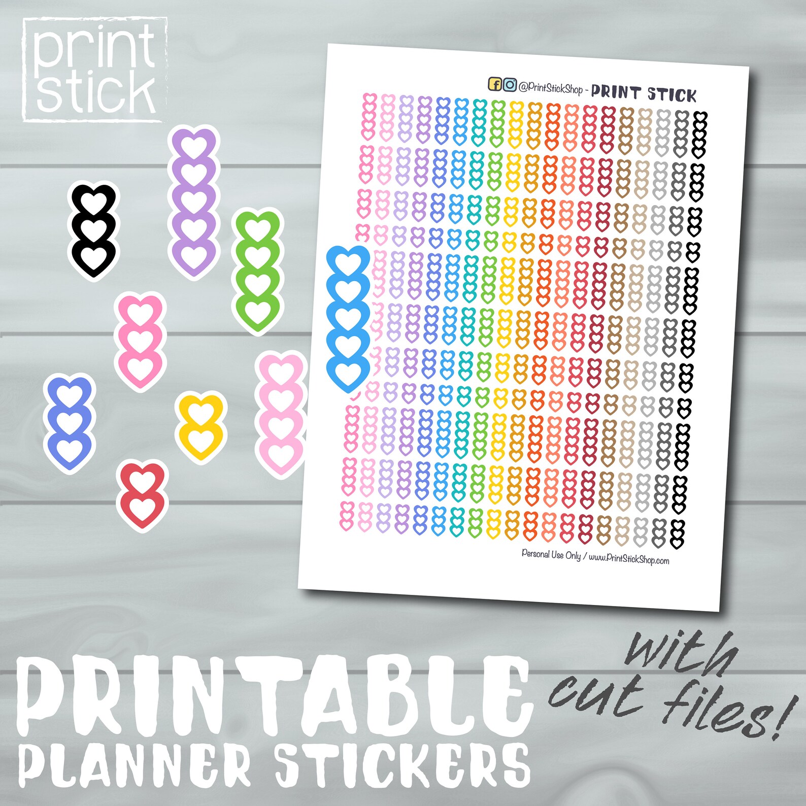 Checklist Printable Stickers Heart Checklists Printable - Etsy