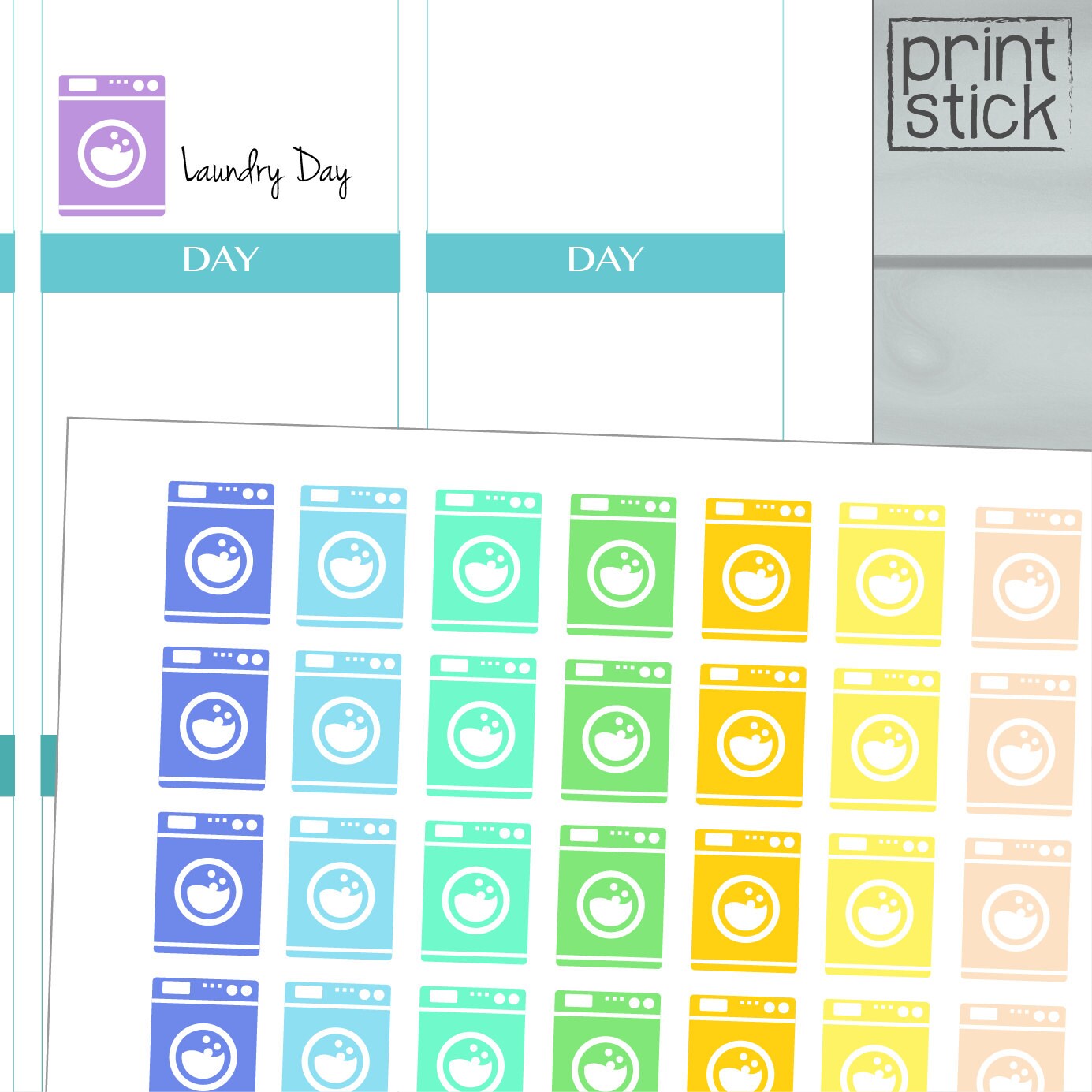 Laundry Washing Machine Printable Stickers Perfect for Your - Etsy