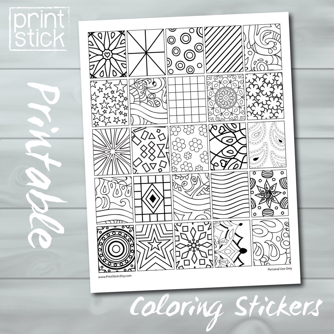 Erin Condren Coloring Stickers - PRINTABLE Box Stickers. Get Creative ...