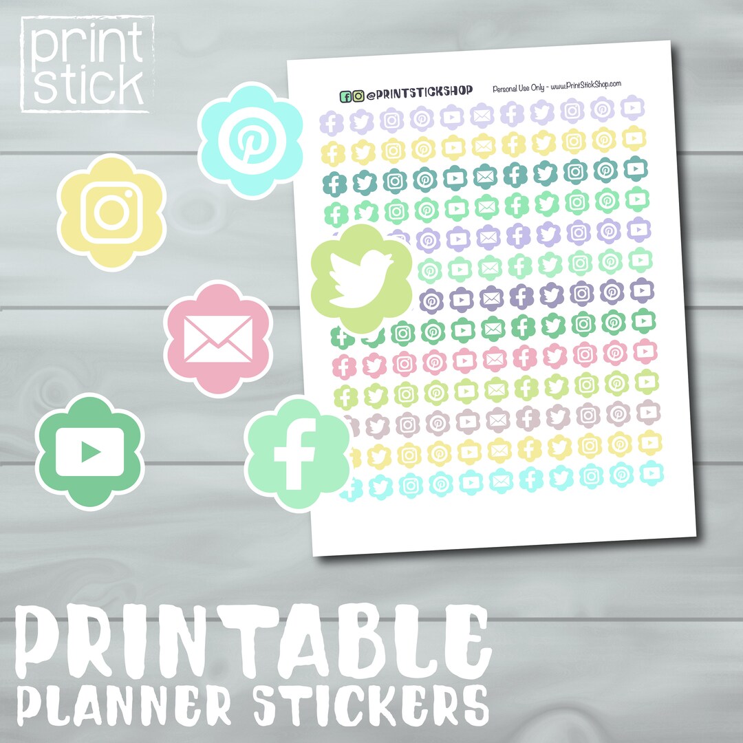Social Media Planner Stickers - PRINTABLE - Perfect for Your Erin ...