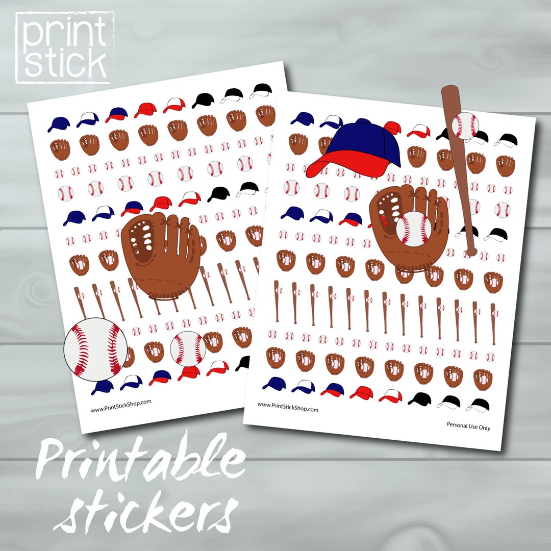 Baseball Planner Stickers - PRINTABLE JPG - Keep Track of Games or ...