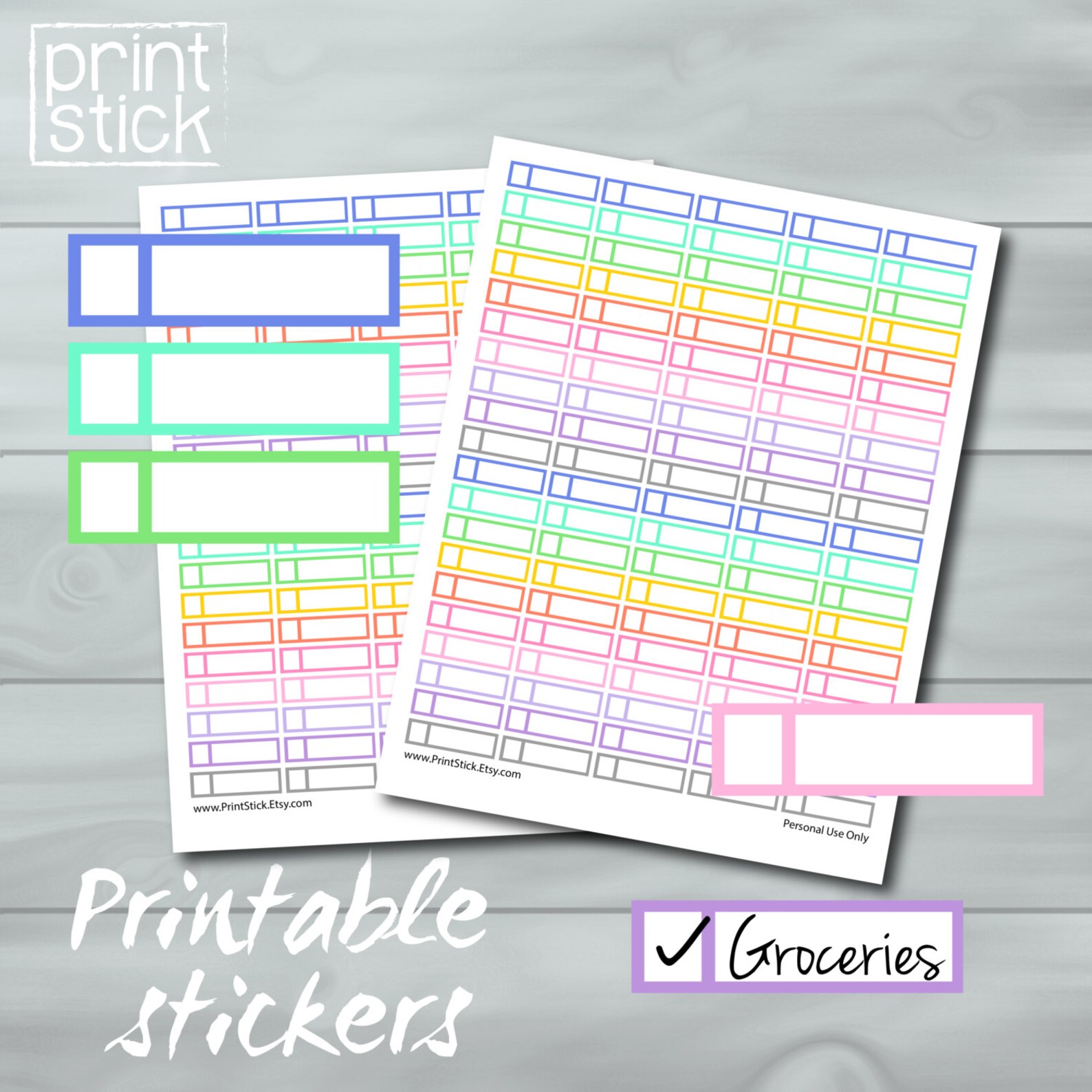 Rainbow Appointment Checkboxes Printable Stickers Perfect | Etsy