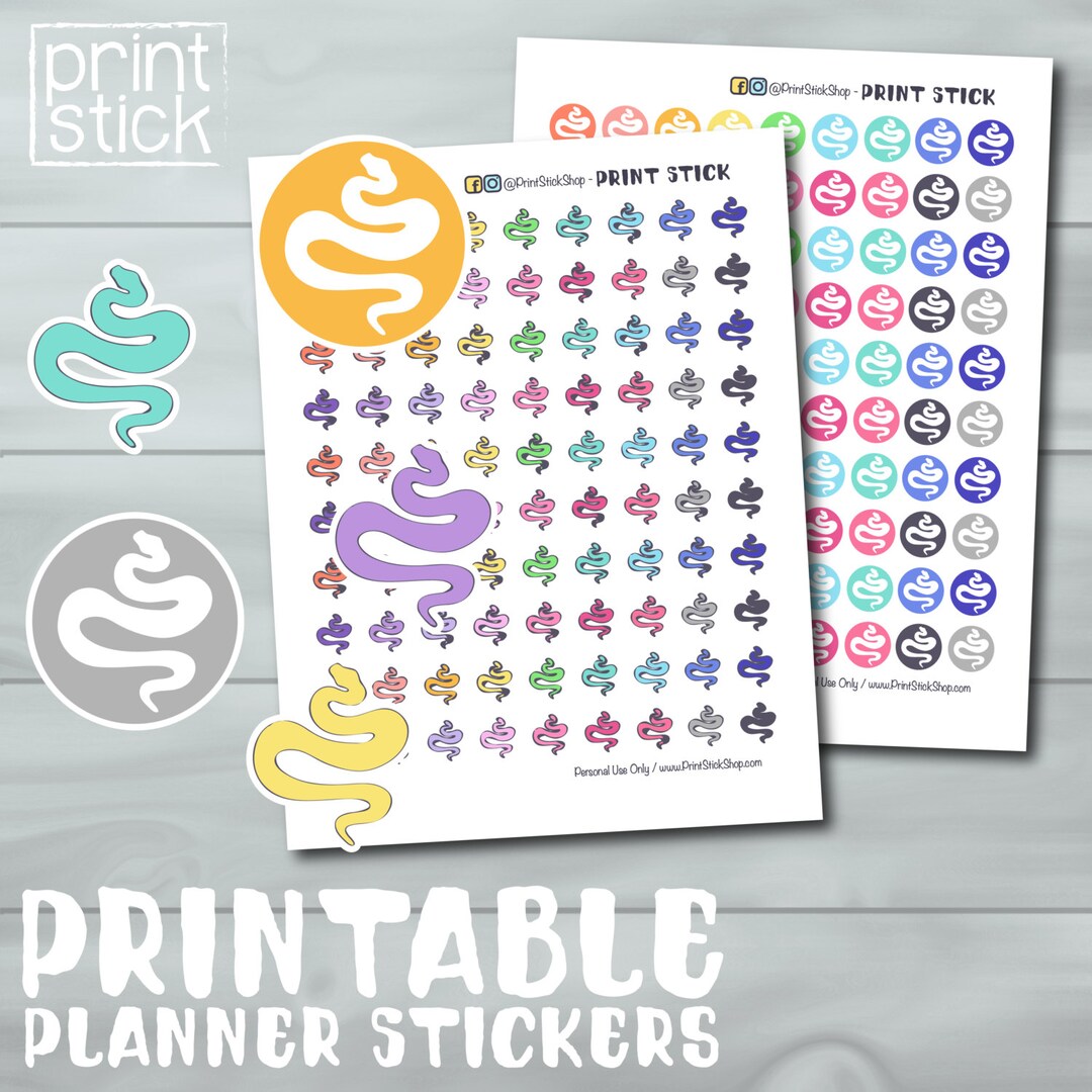 Snake Planner Stickers PRINTABLE - Reptiles Stickers - Perfect for Your ...