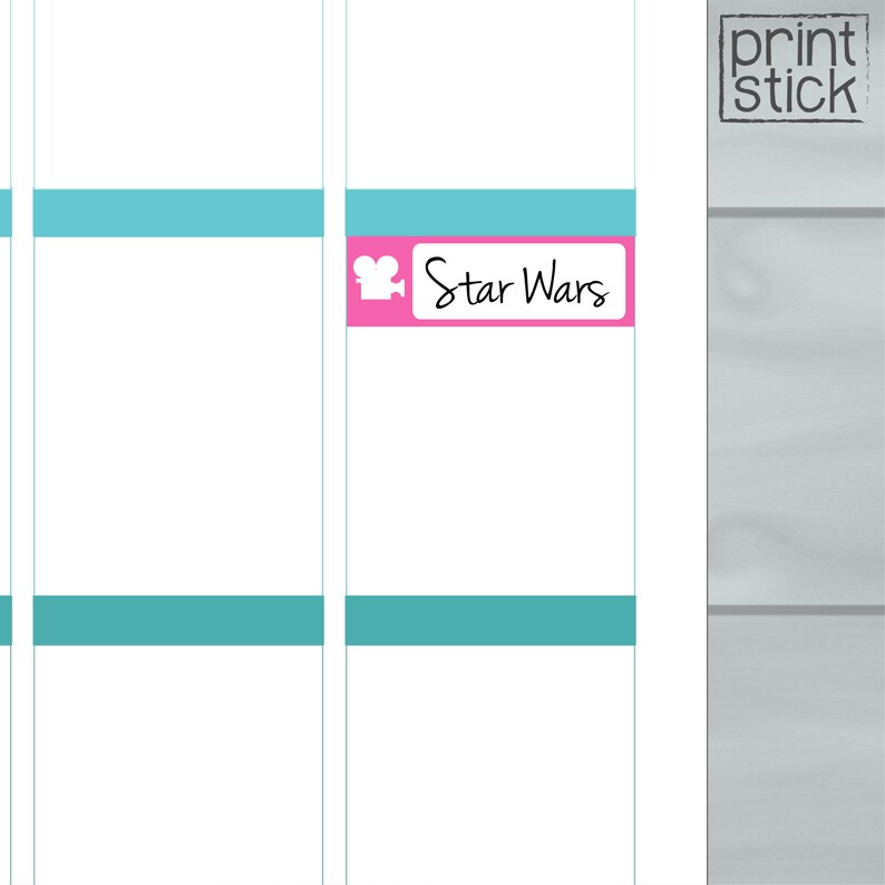 Movie Planner Stickers Film Printable Stickers PRINTABLE - Etsy