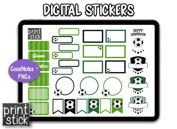Soccer Digital Stickers Goodnotes Ipad Planner Stickers for | Etsy