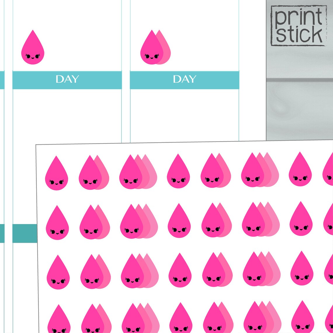 Period Planner Stickers - PRINTABLE JPG - Perfect for Your Erin Condren ...