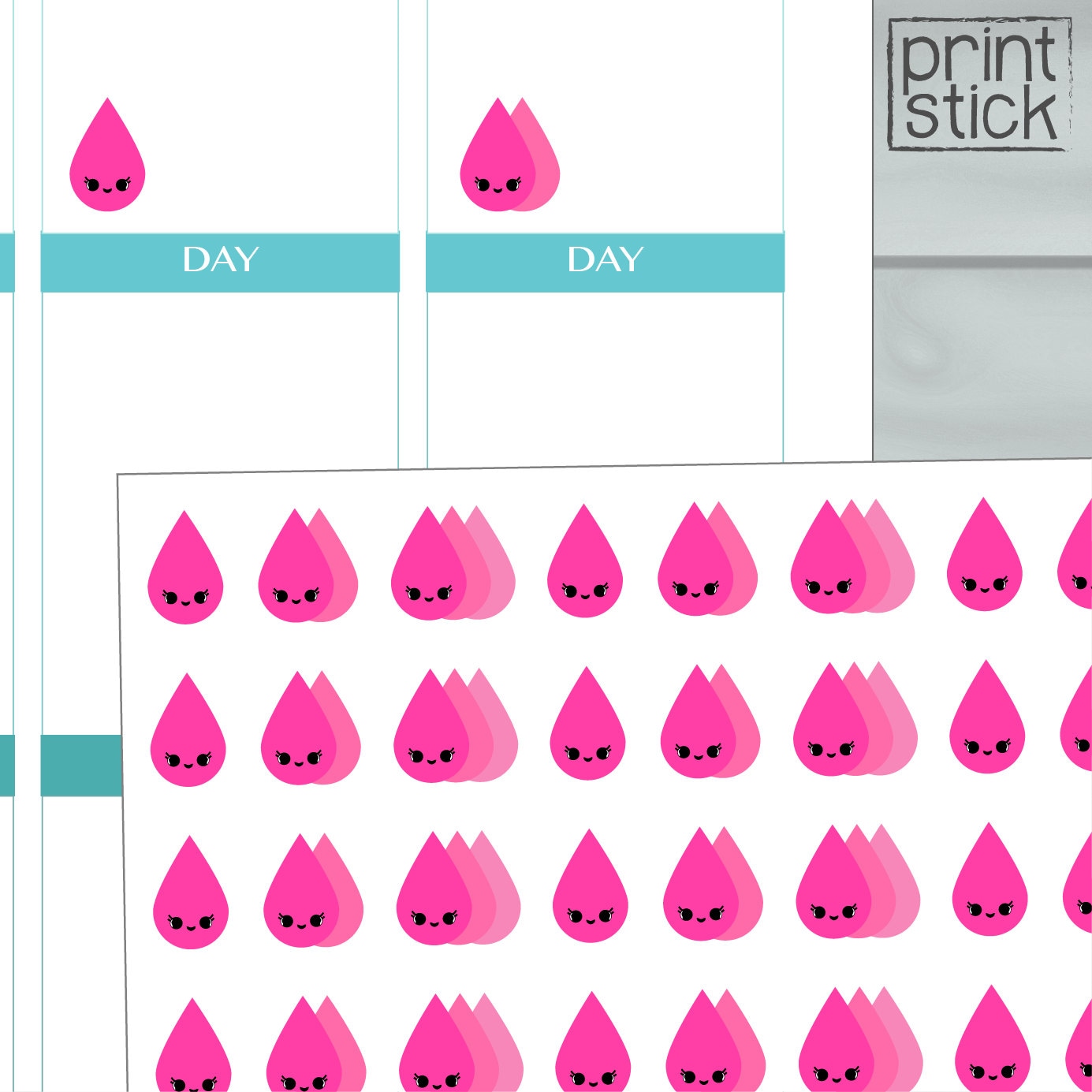Period Planner Stickers - PRINTABLE JPG - Perfect for Your Erin Condren ...