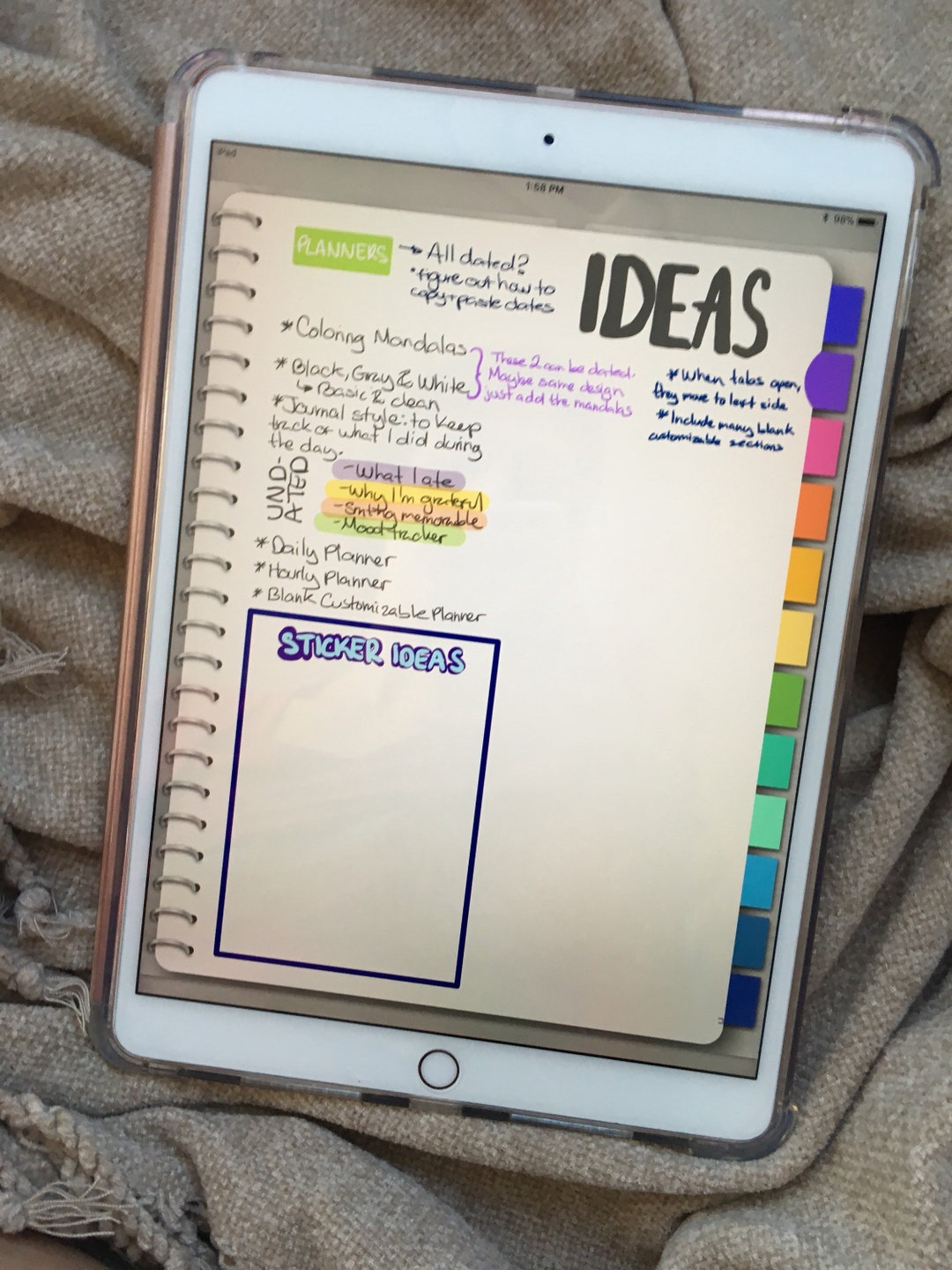 Digital Planner Goodnotes Notability iPad Planner Interactive Notebook ...