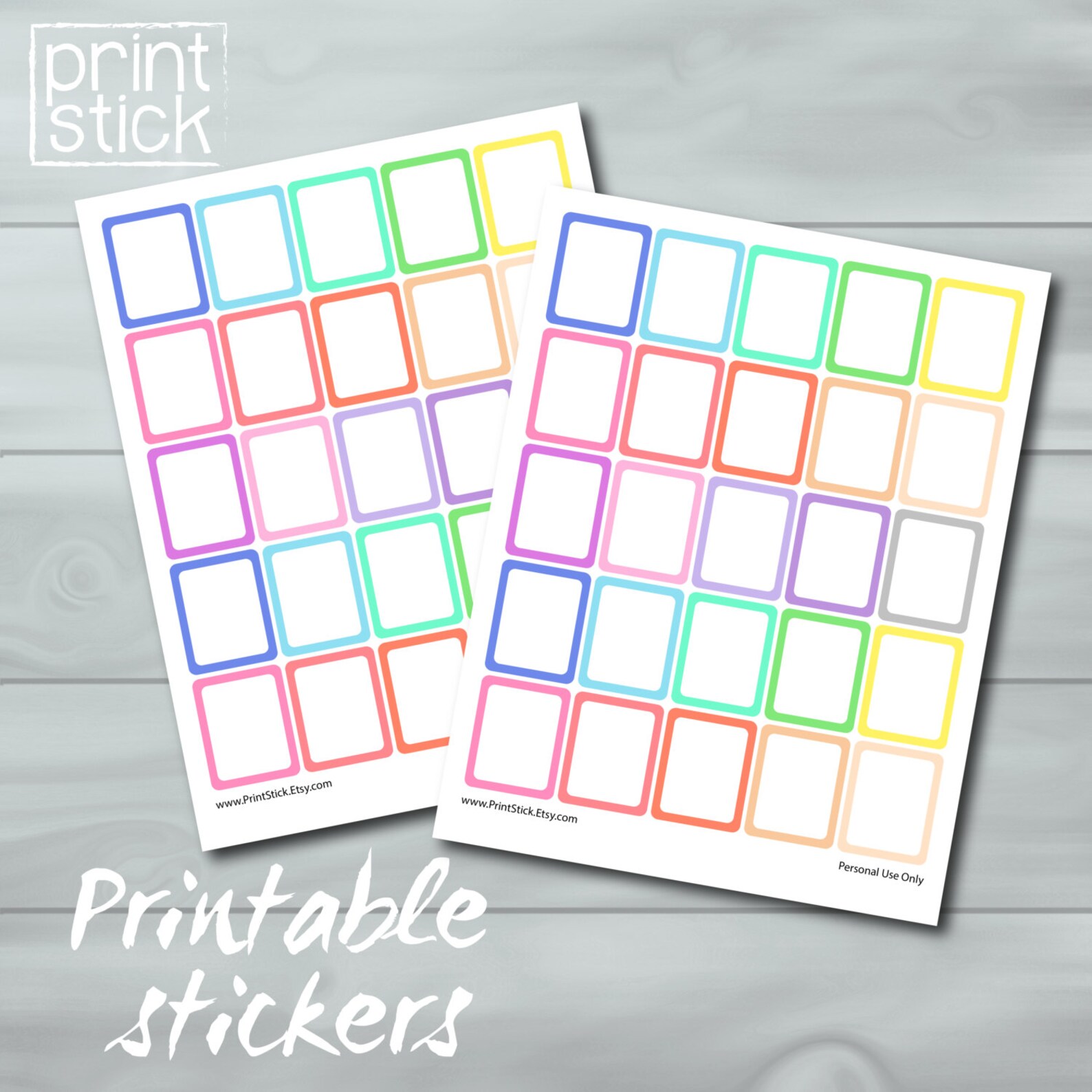 Full Box Stickers Printable Blank Boxes Perfect for Your - Etsy