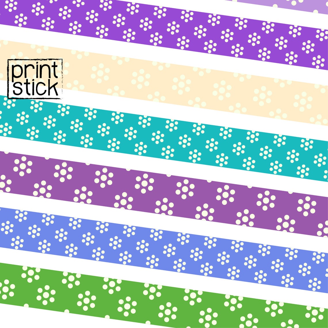 Printable Washi Tape JPG Sheet Floral Washi Perfect for | Etsy