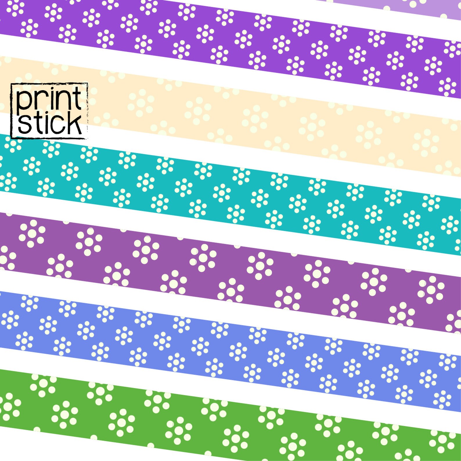 Printable Washi Tape JPG Sheet Floral Washi Perfect for | Etsy