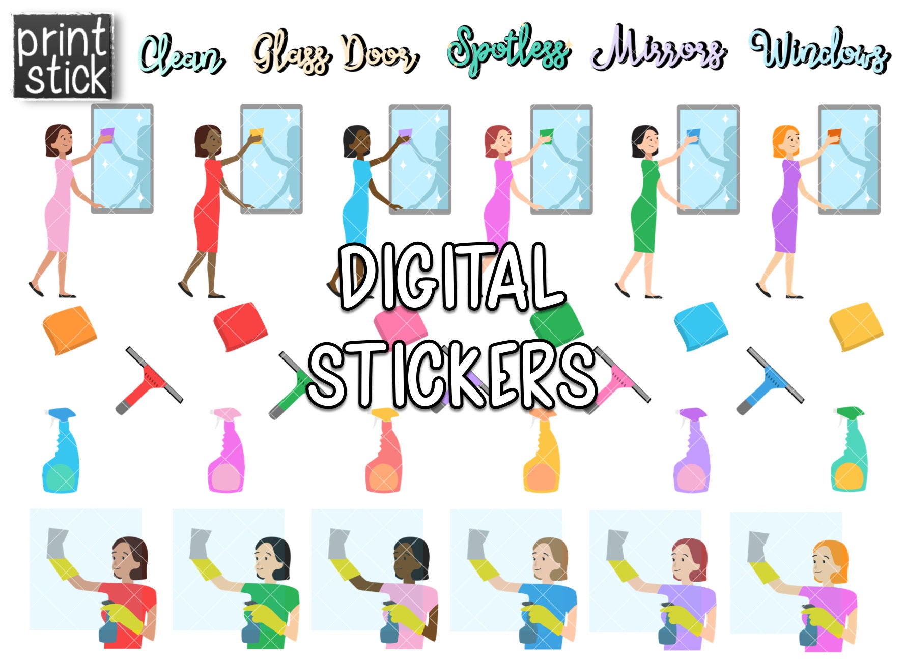 Cleaning Digital Planner Stickers: Goodnotes, Notability (digital ...
