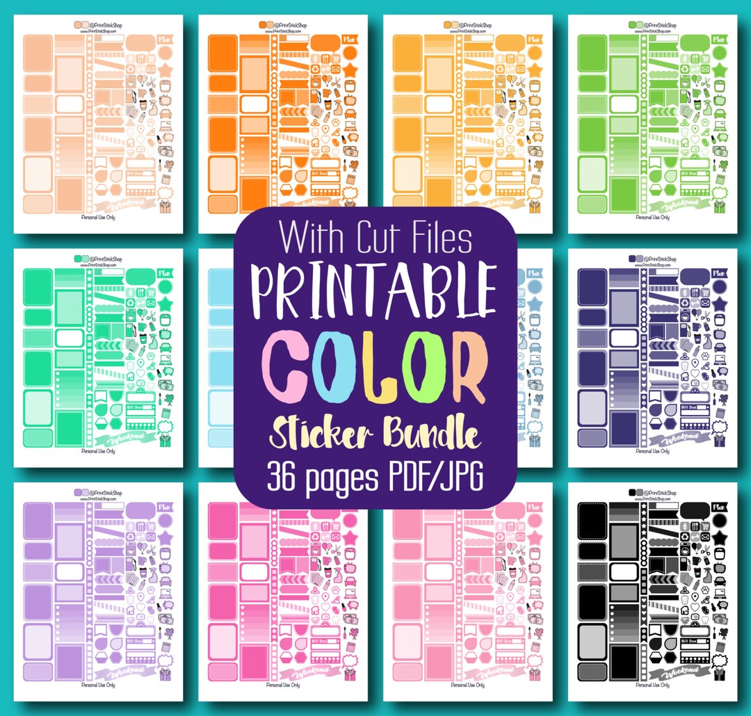 Printable Planner Stickers Bundle Printable Planner Stickers - 36 ...