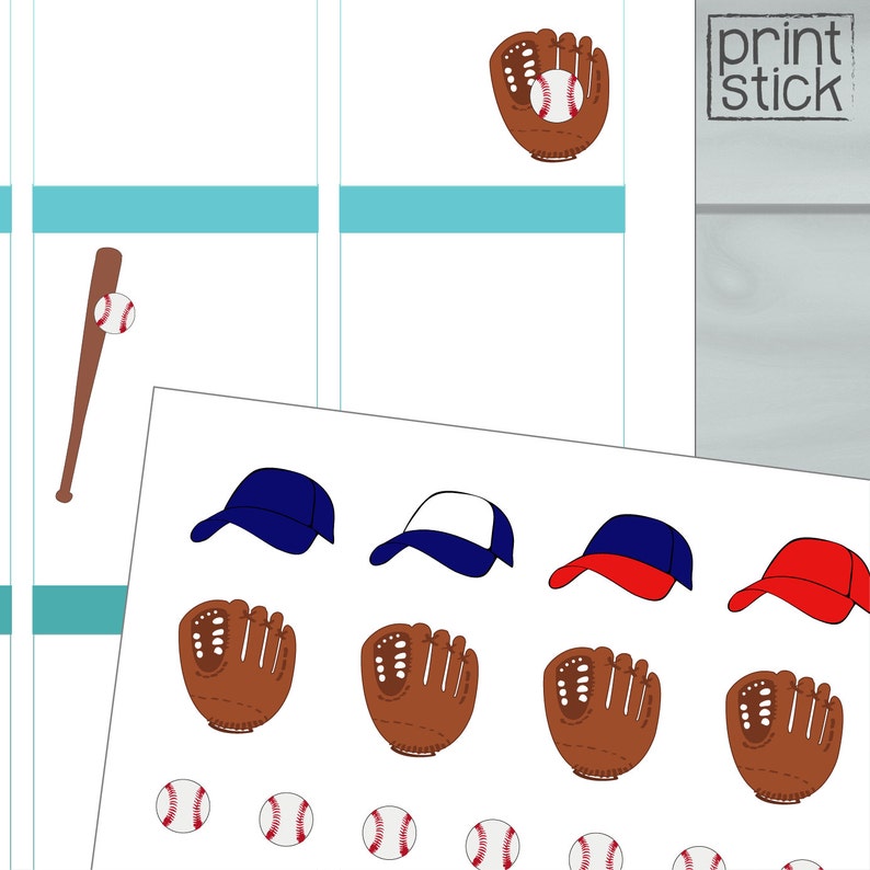 Baseball Planner Stickers PRINTABLE JPG Keep track of | Etsy