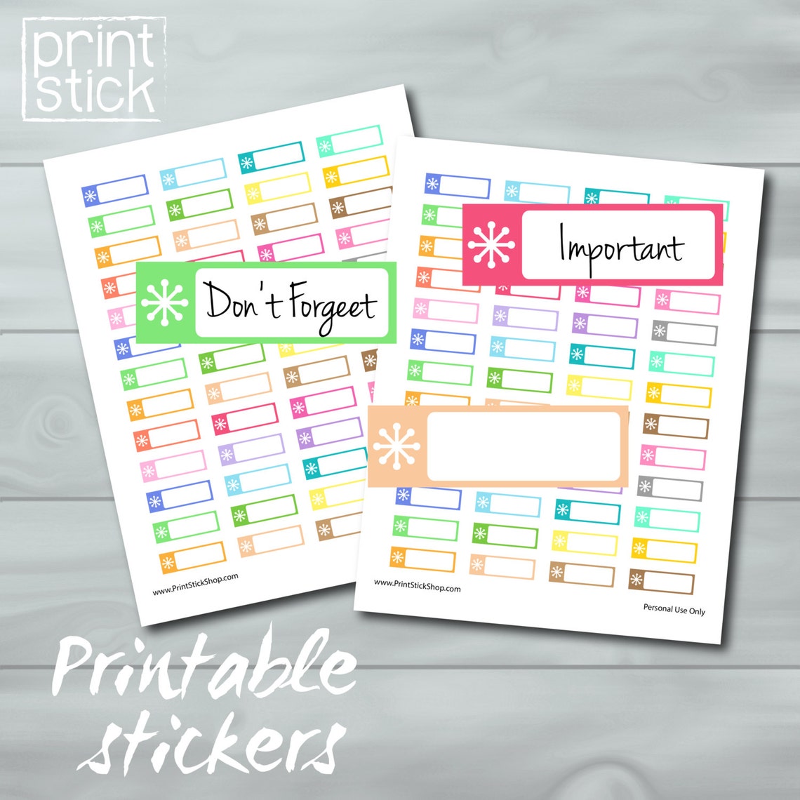 Printable Reminder Planner Stickers PRINTABLE JPG Perfect - Etsy