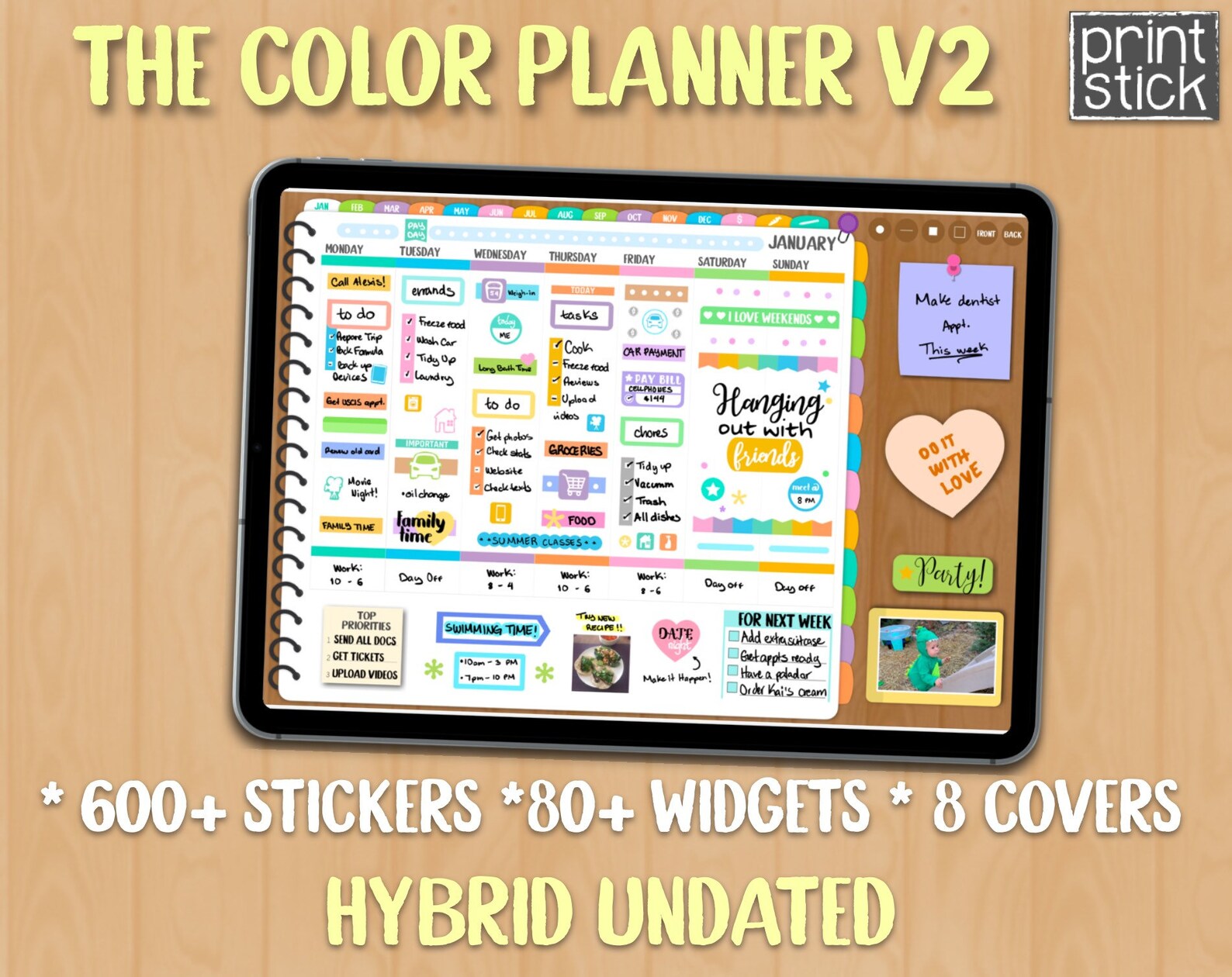 Undated Digital Planner Goodnotes Ipad Tablet Planner Digital | Etsy