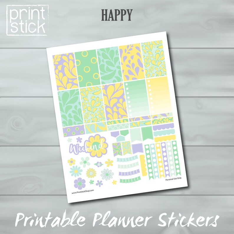 Mint Planner Stickers Printable Sheets Happy Planner - Etsy