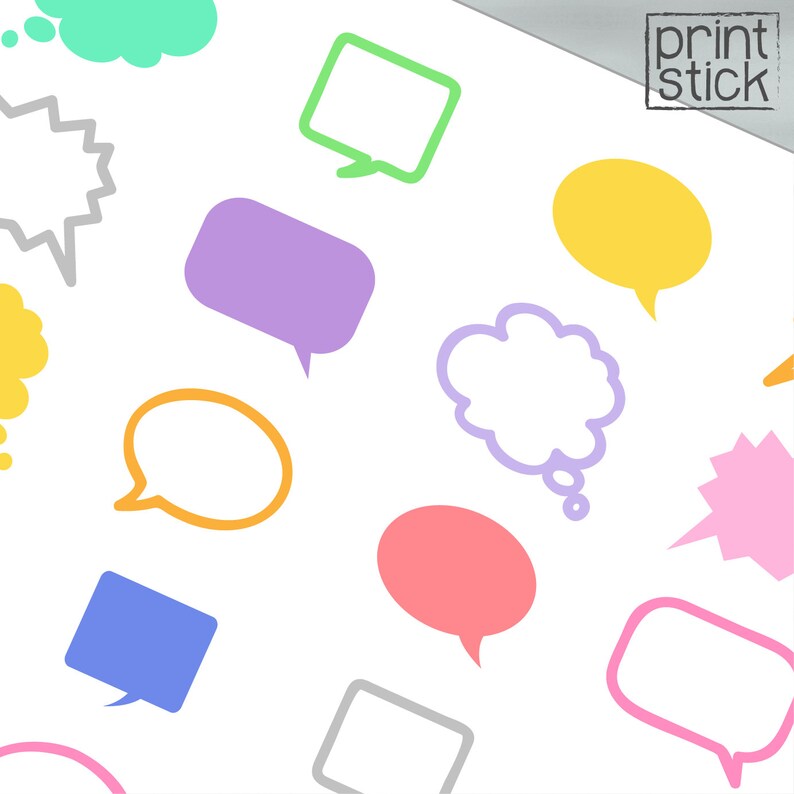 Speech Bubble Printable Stickers JPG Perfect for your Erin | Etsy
