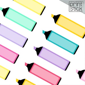 Highlighter Stickers - Printable Planner Stickers for Erin Condren ...