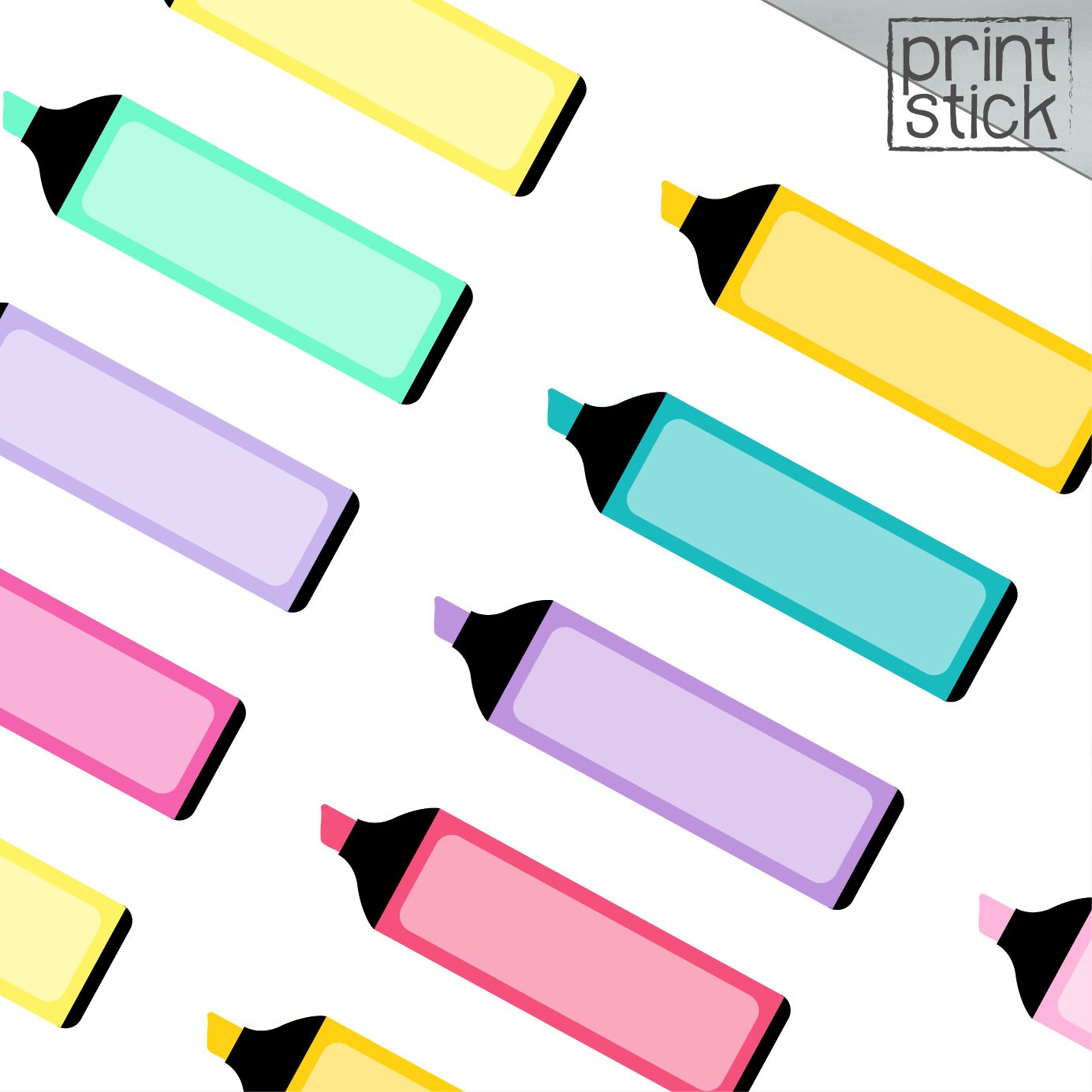 Highlighter Planner Stickers: Erin Condren, Happy Planner (printable ...