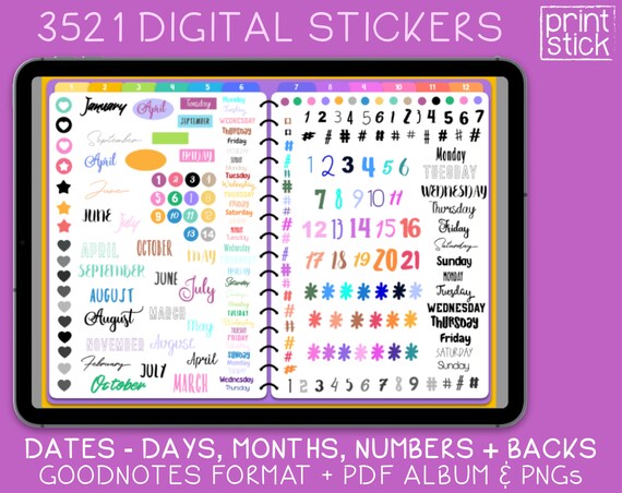 Digital Stickers Goodnotes Ipad Planner Stickers for Goodnotes - Etsy