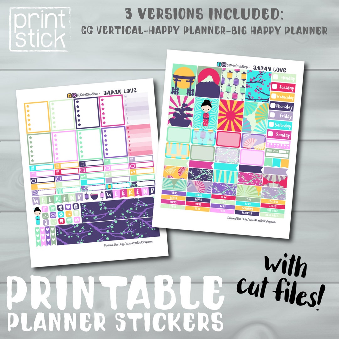 Japan Planner Stickers Big Happy Planner / Erin Condren Vertical ...