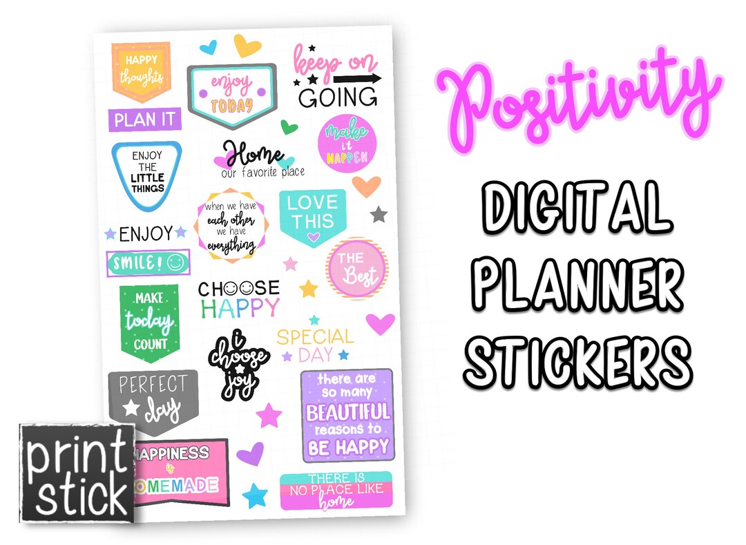 Positive Digital Stickers Goodnotes iPad Planner Stickers for Goodnotes ...