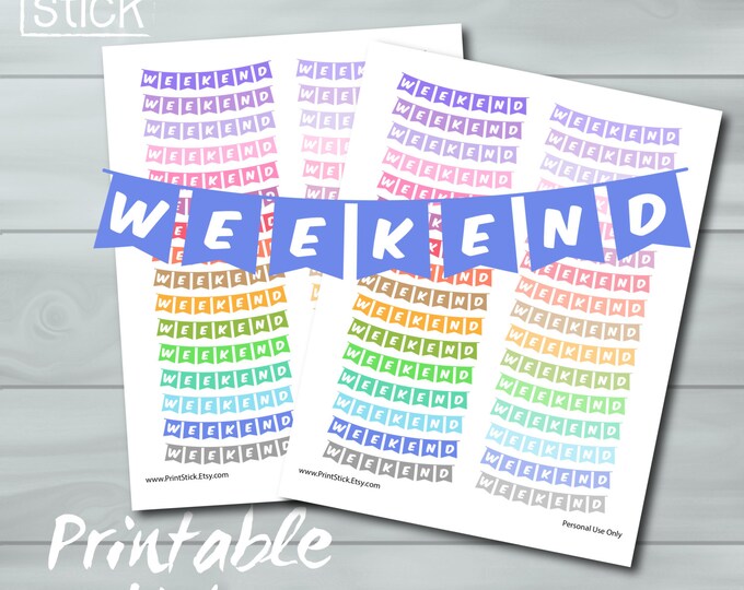 Printable Horizontal Weekend Banners, Horizontal Weekend Planner ...