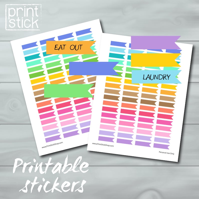 Printable Flags Rainbow Planner Stickers Perfect for Your | Etsy