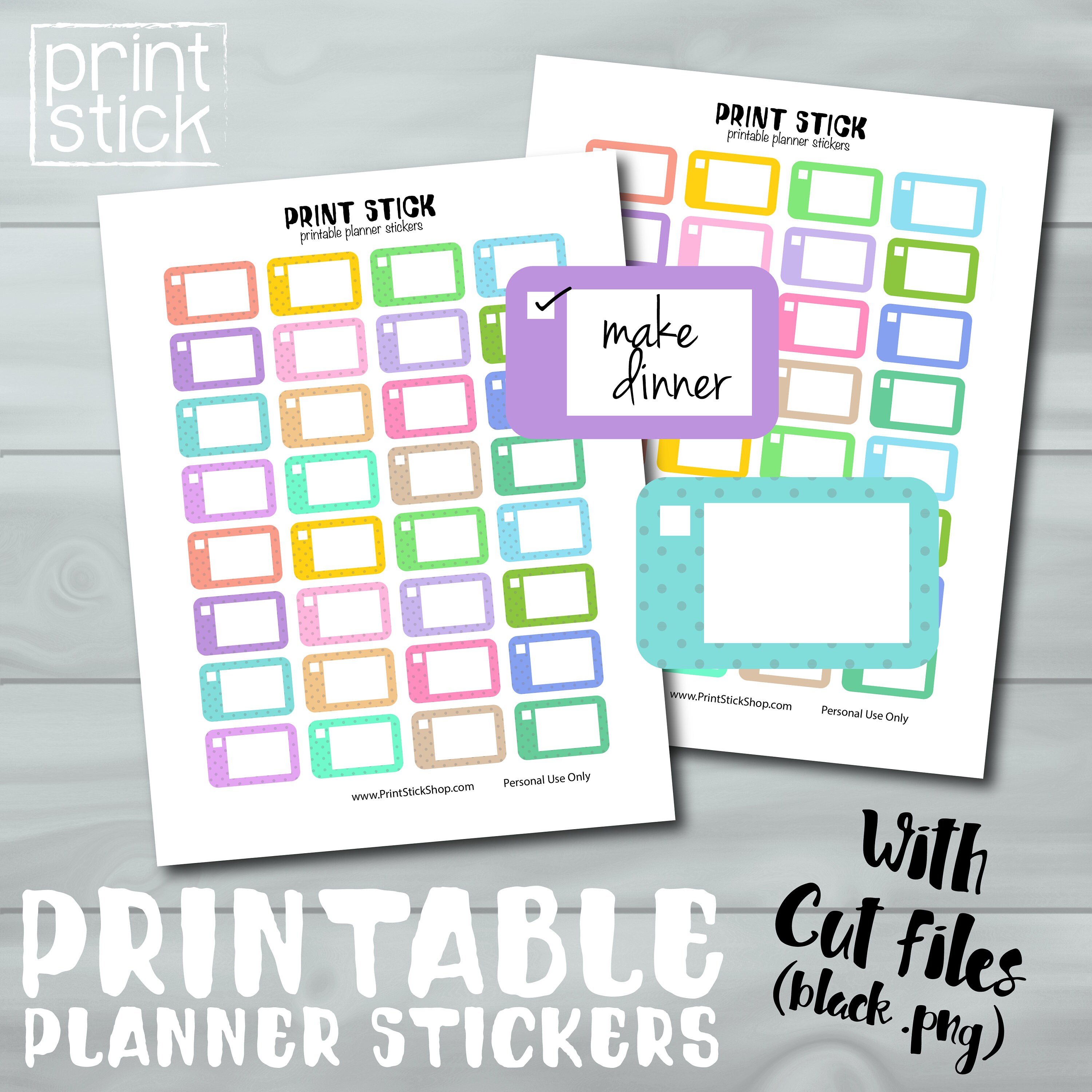 Checkbox Planner Stickers Half Boxes for Erin Condren Happy | Etsy