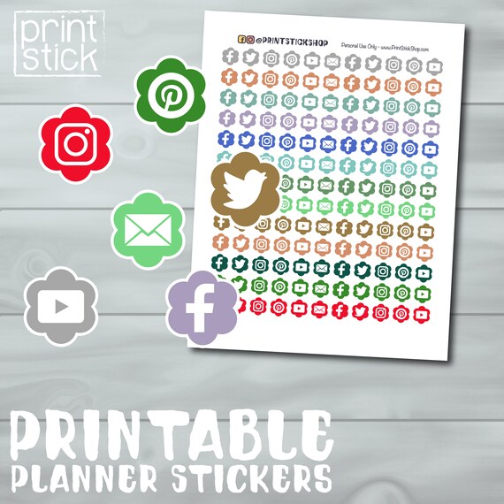 Social Media Printable Stickers Perfect for your Erin | Etsy