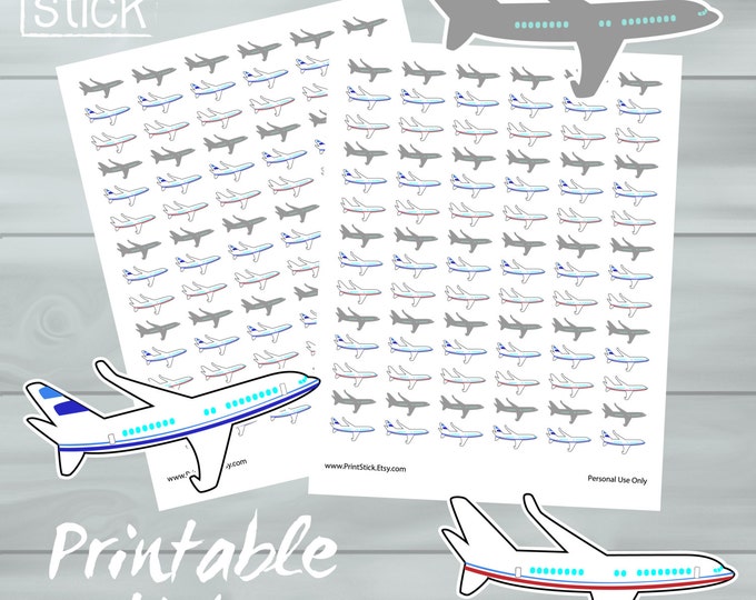Realistic Airplane Stickers Printable Sheet Fits Erin Condren Planner ...
