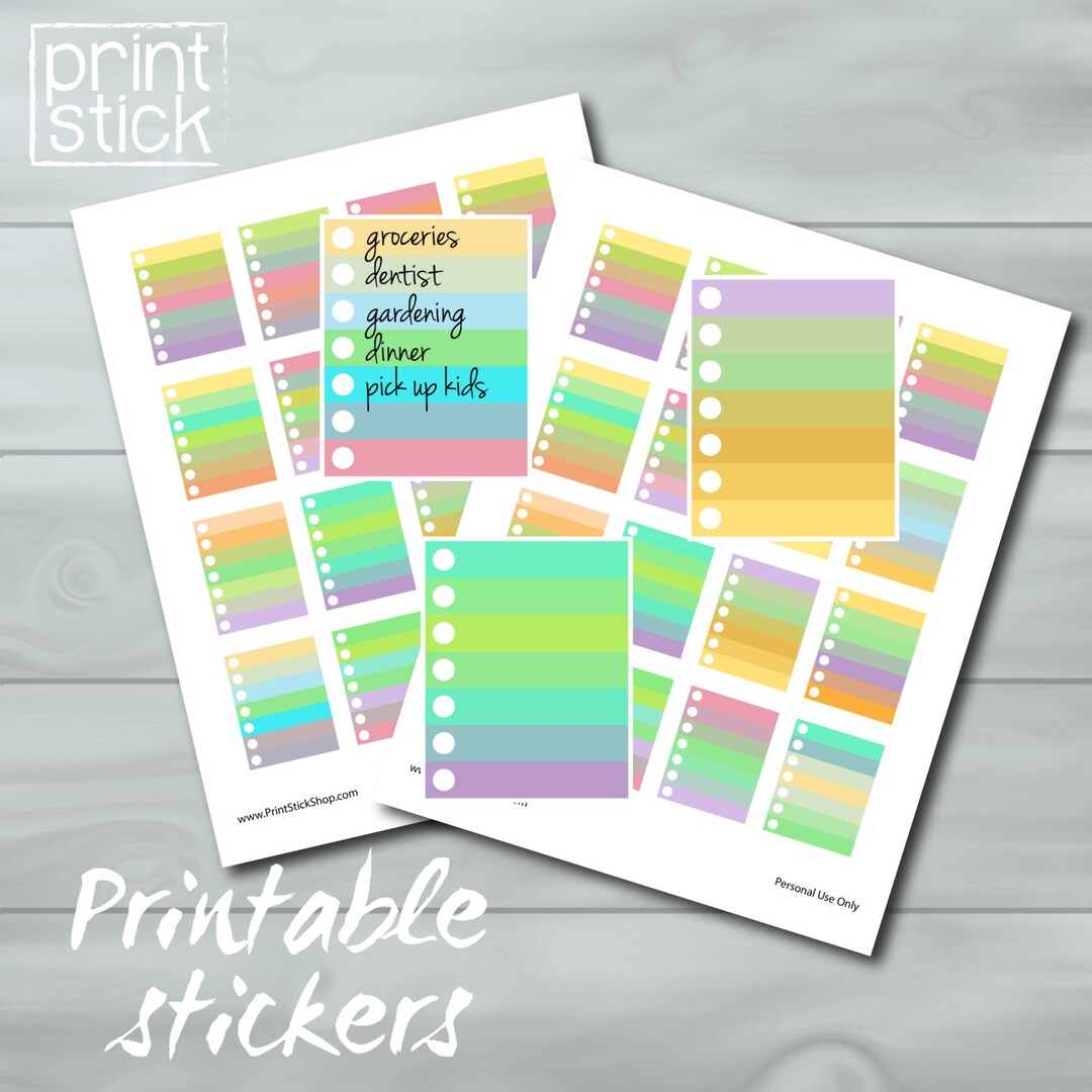 Spring Checkboxes - JPG PRINTABLE Stickers - Perfect for Your Erin ...