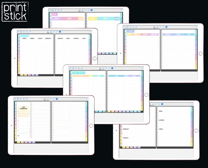 Student Planner Ipadgoodnotes UNDATED Digital Planner - Etsy
