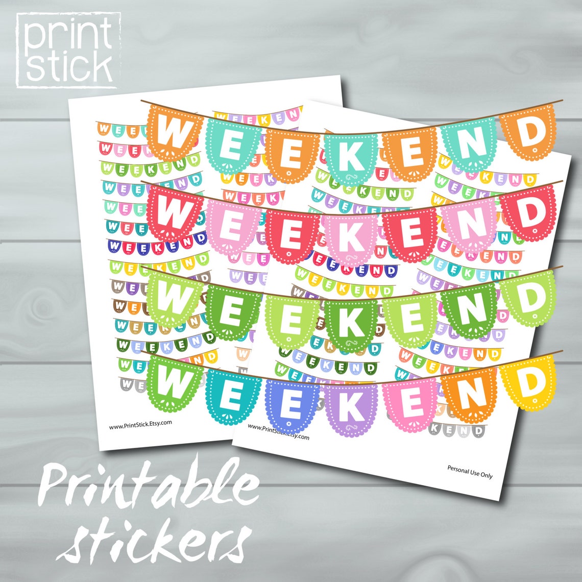 Papel Picado Color Coordinated Weekend Banner Planner - Etsy