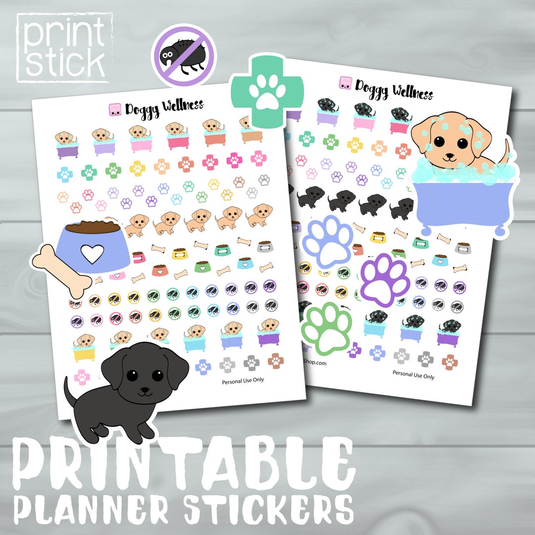 Lab Planner Stickers PRINTABLE Labrador Stickers Pet Health Perfect for ...