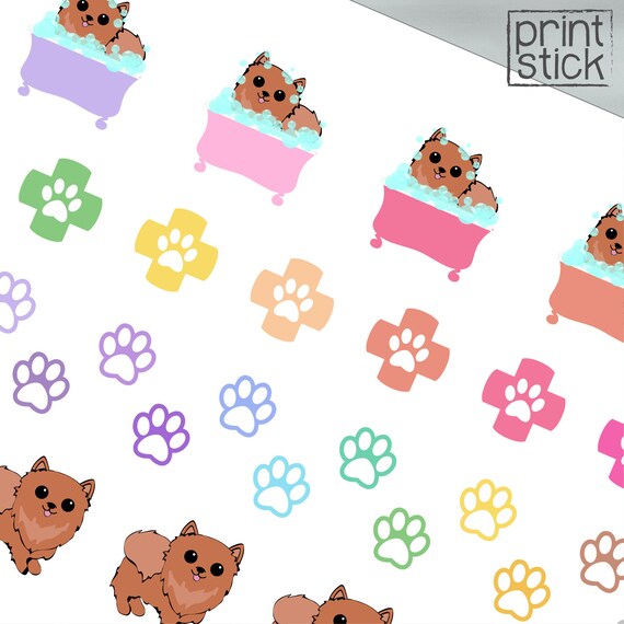 Paper Paw Print Printable Planner Flag Stickers Printable Dog Paw Print ...