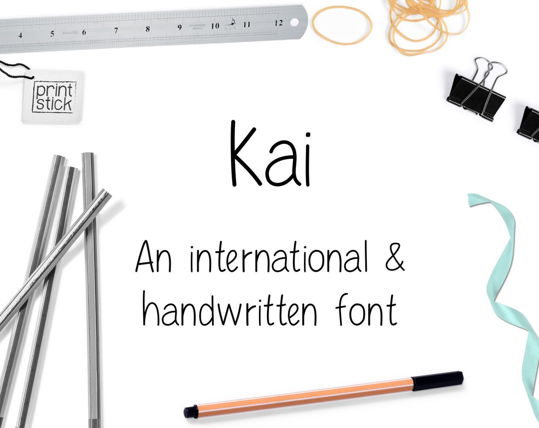 Handwritten Font: "kai" International Alphabet (otf, Ttf) - PERSONAL ...