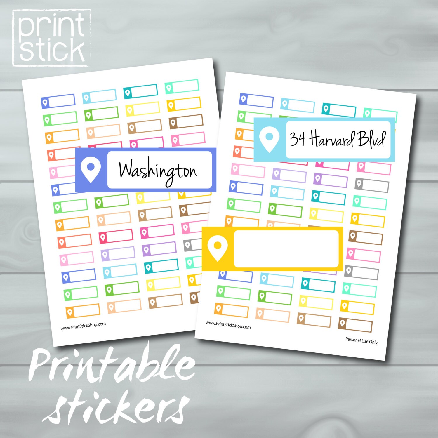 Geo Location Planner Stickers PRINTABLE JPG Perfect for - Etsy