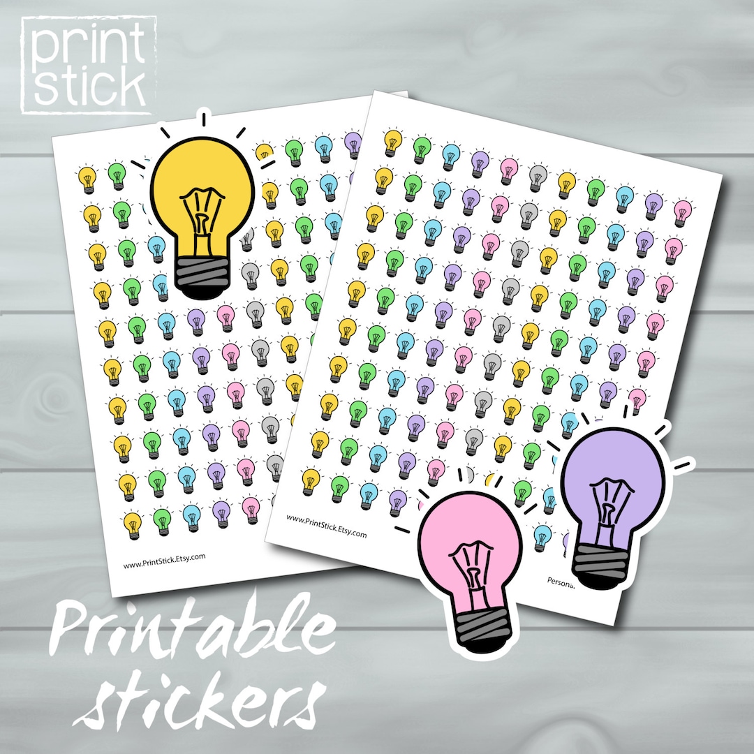 Cute Lightbulb Stickers - PRINTABLE - Perfect for Your Erin Condren ...