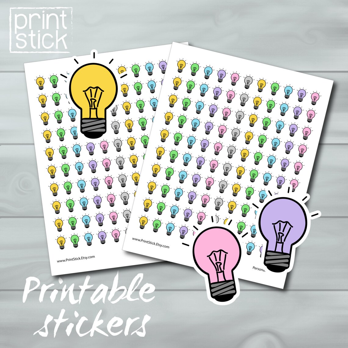 Cute Lightbulb Stickers - PRINTABLE - Perfect for Your Erin Condren ...
