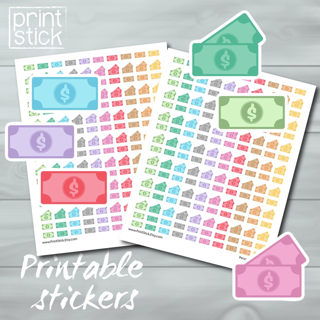 Money Stickers: Planner & Scrapbook Stickers (printable Sticker Sheet ...