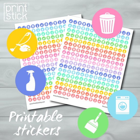 Cleaning Printable Stickers Icon Planner Stickers PRINTABLE - Etsy